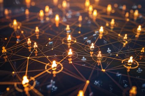 Premium Photo Abstract Glowing Connecting Dots And Lines Background Network Connection