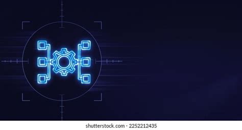 3d Technology Stack Icon Neon Sign Stock Illustration 2252212435