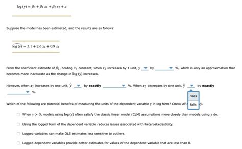 Solved Suppose The Model Has Been Estimated And The Results Chegg