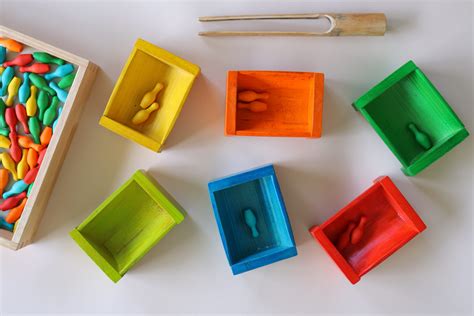 Qtoys Coloured Bamboo Sorting Containers Sale Fast Dispatch