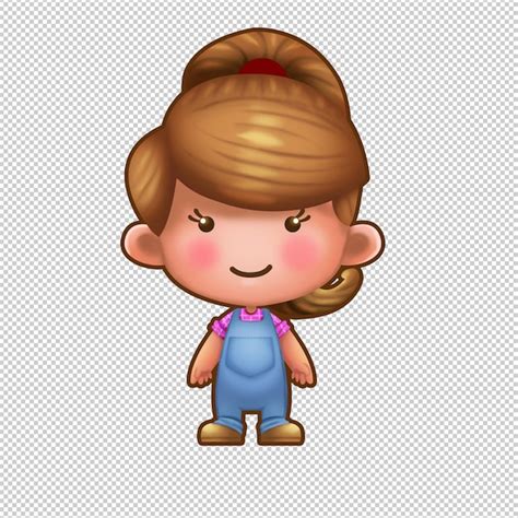 Premium Psd Cute Farmer Girl