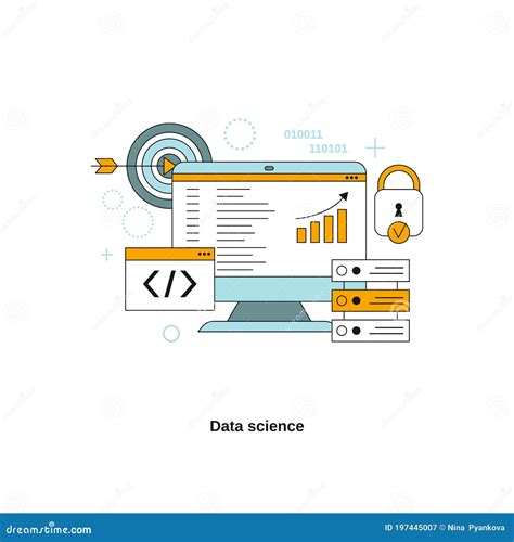 Data Science Concept Stock Vector Illustration Of Futuristic 197445007
