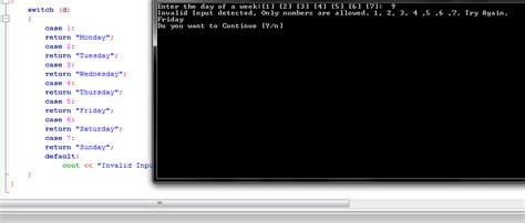 C How To Print 7 Days Of Week By Taking User Input Stack Overflow