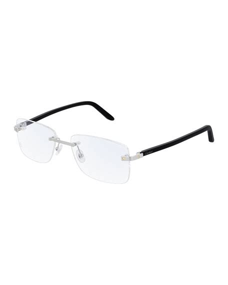 Cartier Mens Rimless Rectangle Optical Frames Neiman Marcus