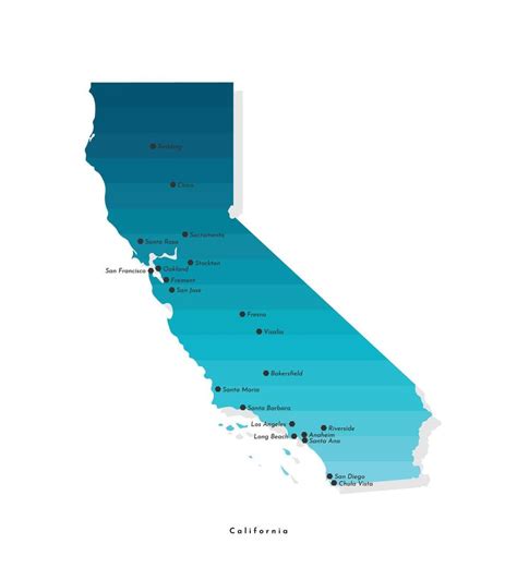 California Vector Map California State Of Usa Solid Black