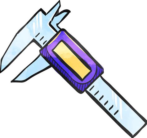Digital Caliper Icon In Color Drawing Instrument Equipment Measurement Accuracy Millimeter