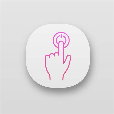 Power Button Click App Icon Ui Ux User Interface Start Turn On Hand Pressing Button Web Or