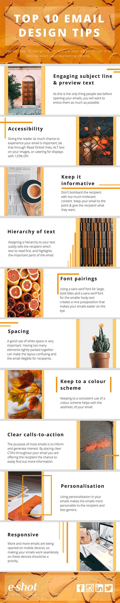 E Shot Top Email Design Tips INFOGRAPHIC