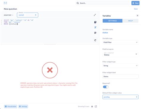 Category Filter On Native Query Cannot Recognize Enum · Issue 7092 · Metabasemetabase · Github