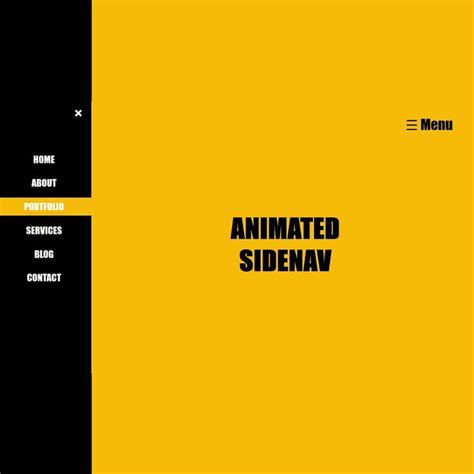 Animated Sidebar Navigation Html Css And Js Html Css Navigation Animation