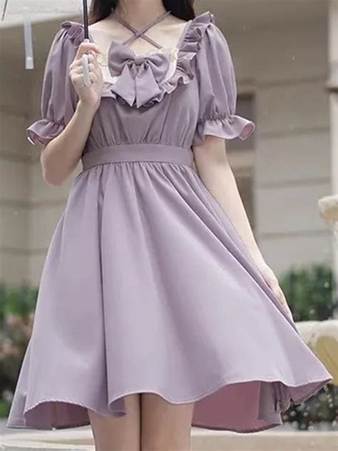 Purple Bow Dress Juneptune