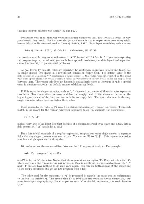Awk Manual Pdf