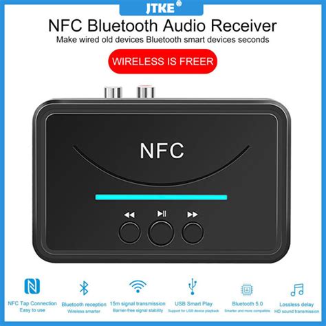 BT NFC Bluetooth Receiver A DP AUX Mm RCA Jack USB Smart Playback Dongle Stereo Audio