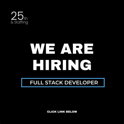 25th And Staffing On Linkedin Calling All Coding Masters Were Seeking A Versatile Full Stack
