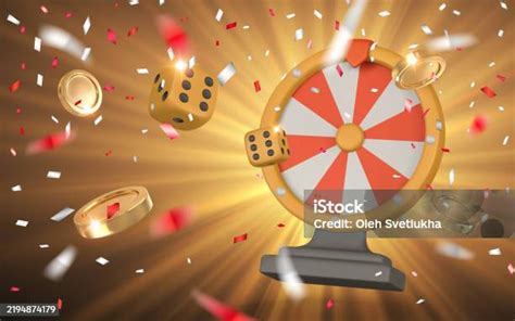 현실적인 3d 카지노 게임 개념 행운의 수레바퀴 주사위 황금 동전 색종이 조각 도박 개념 벡터 일러스트 레이 션 3차원 형태에 대한 스톡 벡터 아트 및 기타 이미지 Istock