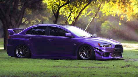 Mitsubishi Lancer Evolution Wallpaper 4k Purple Aesthetic