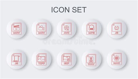 Set Line Max File Document Js Avi Wav Mov Tiff And  Icon