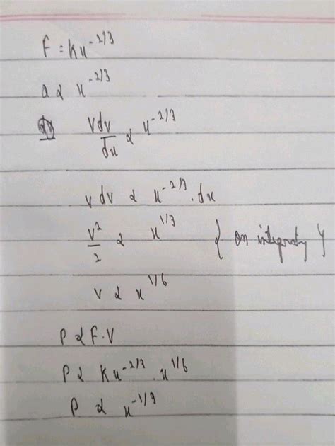 The Force F Acting On A Body Varies With Its Displacement X As F Lor The Power Delivered By