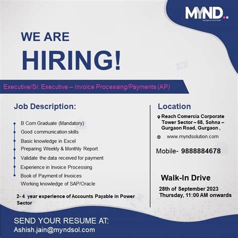 Mynd Integrated Solutions Pvt Ltd Is Hiring Urgently For Walk In