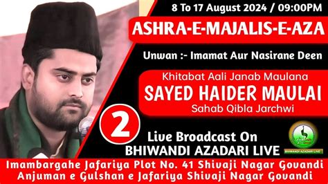 Live 2nd Majlis Ashra E Majalis E Aza Khitabat Maulana Sayed Haider