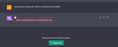 Error Generating Response ChatGPT OpenAI Developer Community
