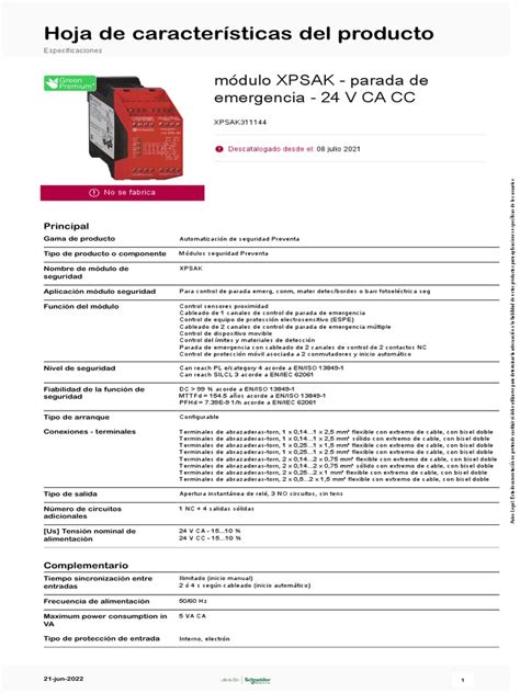 Preventa Xps Xpsak311144 Descargar Gratis Pdf Relé Ingenieria