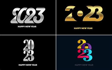 새해 복 많이 받으세요 2023 텍스트 디자인 소원과 함께 2023년 비즈니스 일기 표지 브로셔 디자인 템플릿 카드 배너 새해 벡터 일러스트 레이 션 무료 벡터