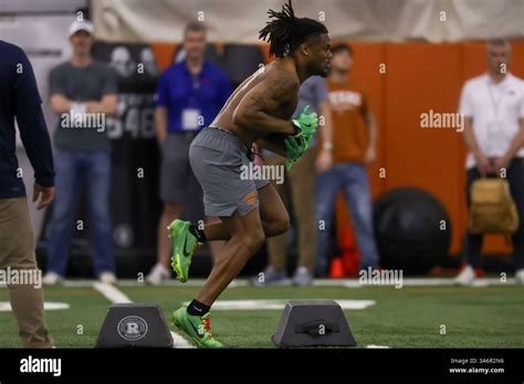 Austin Tx March 25 Texas Running Back Jaydon Blue Runs Drills During Texas Pro Day On March