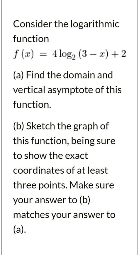 solved consider the logarithmic function f 2 4 log2 3 2 a
