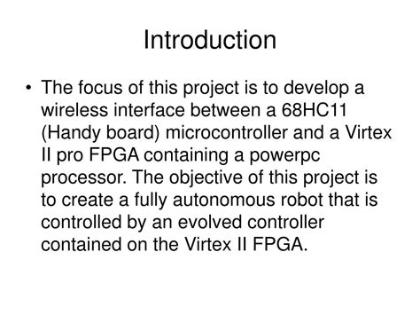 Ppt Fpga Based Wireless Robotics Controller For Evolutionary Design