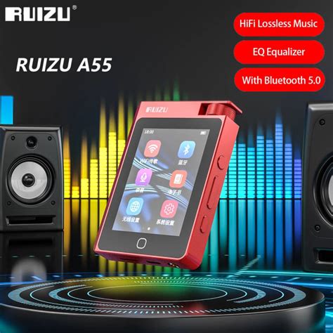 Ruizu เครื่องเล่น Mp3บลูทูธ A55 16g Dsd256ตัวถอดรหัสแบบ Lossless