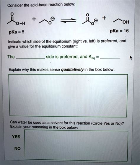 solved consider the acid base reaction below 0 h oh pka 5 pka 16
