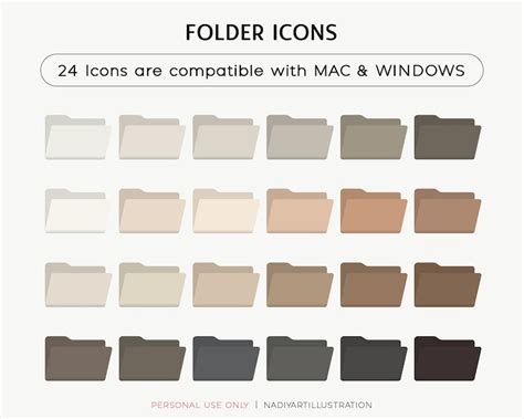Folder Icons For Windows Folder Icons Desktop Organizer Etsy