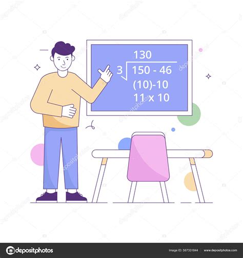 Maths Class Cartoon Vector Illustration Stock Vector Image By