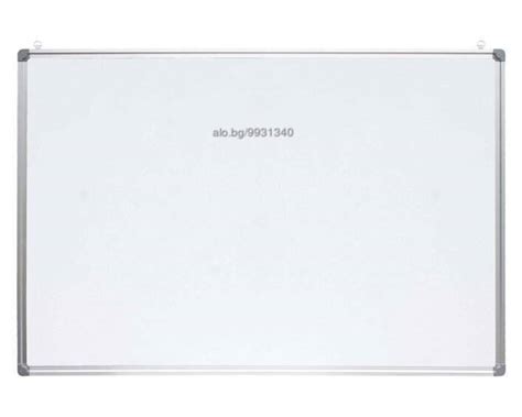 Бяла магнитна дъска 80х120см с алуминиева рамка и поставка за маркери Ученически пособи