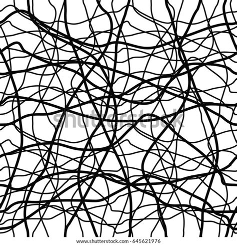 Grid Pattern Curved Lines Chaos Seamless Stock Vector Royalty Free 645621976