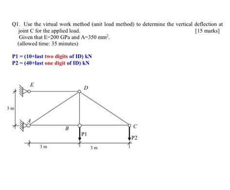 solved q1 use the virtual work method unit load method to