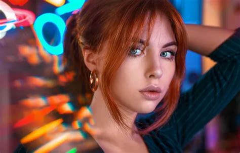 Wallpaper Girl Photo Blue Eyes Model Bokeh Lips Face Redhead For Mobile And Desktop