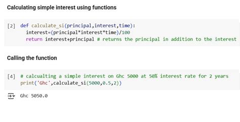 I Created A Function That Calculates Simple Interest And Returns The