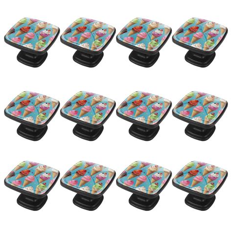 12 Pcs Modern Cabinet Knobs Bathroom Drawer Handles Ice Cream Handle