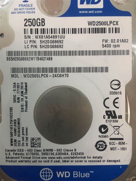 WD2500LPCX-24C6HT0 Western Digital - HDD donor, WX81A54891UU - 25 USD ...