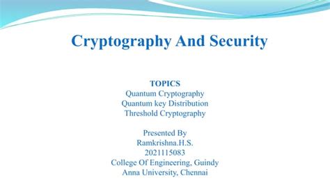 Cryptography Assignment Iii Quantumpptx