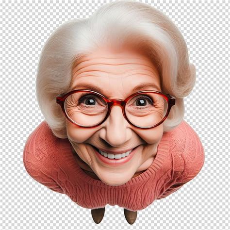 Premium Psd A Picture Of An Old Woman With Glasses And A Smile