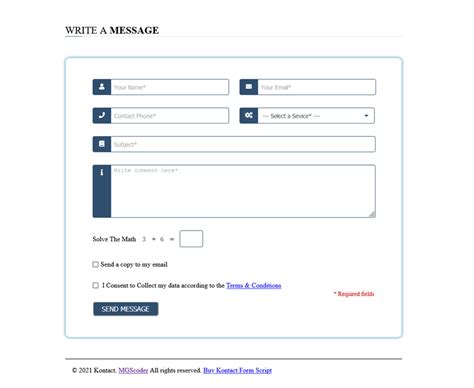 Kontact Responsive Html Ajax Contact Form By Mgscoder Codecanyon