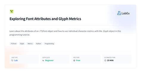 Atributos Do Objeto Ft2font Métricas De Glifos Em Python Labex