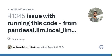 issue with running this code from pandasai llm local llm import