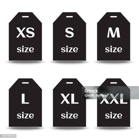 아이콘 레이블 크기 의류 세트 백색 비문와 검은 실루엣 벡터 일러스트 레이 션 검은색에 대한 스톡 벡터 아트 및 기타 이미지 검은색 규모 대형 Istock