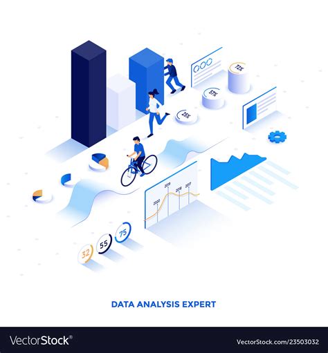 Flat Color Modern Isometric Design Data Vector Image