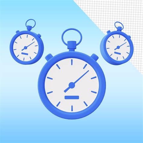 Premium Psd 3d Render Blue Stopwatch Icon Time Pack Template For Ui Ux Web Social Media And