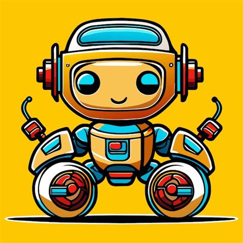 Premium Vector Tech Triumphs Little Robot Graphics For Design Victory